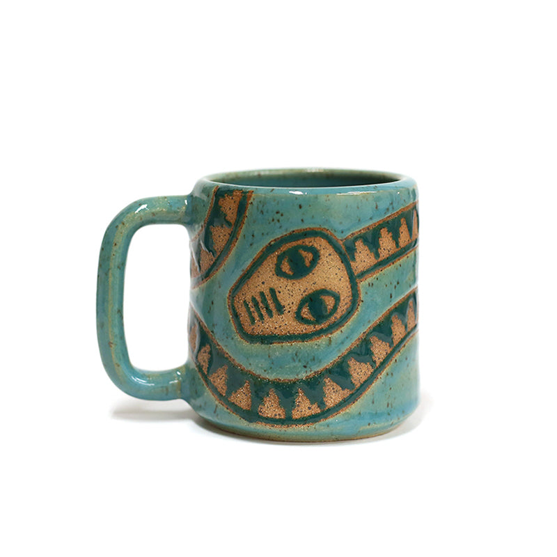 Teal Rattlesnake Mug by Crooked Tree Ceramics – Practical Art