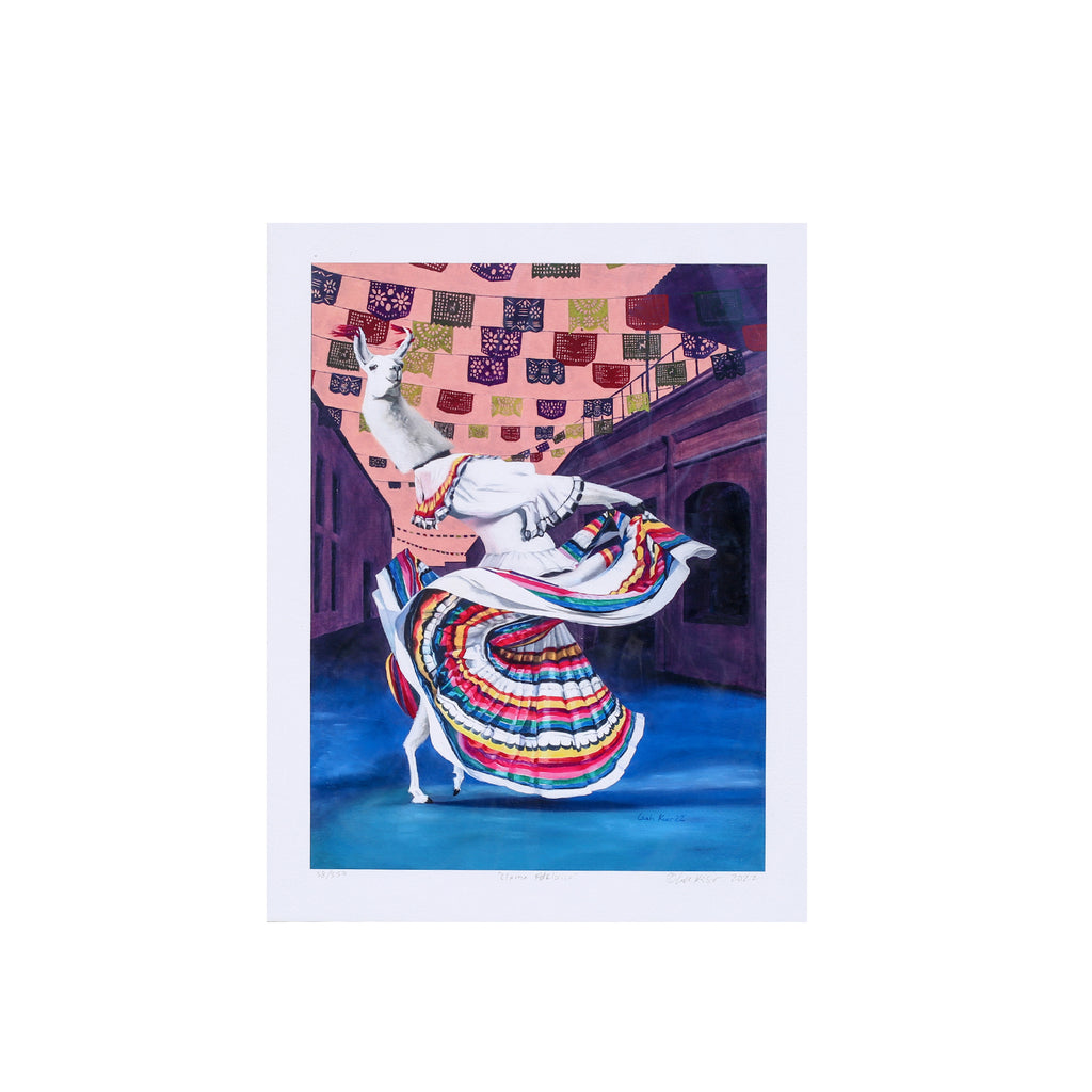 "Llama Folklorico" Print by Leah Kiser – Practical Art