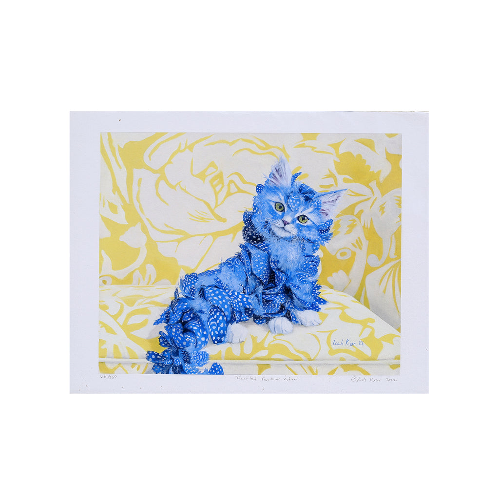 "Freckled Feather Kitten" Print by Leah Kiser – Practical Art