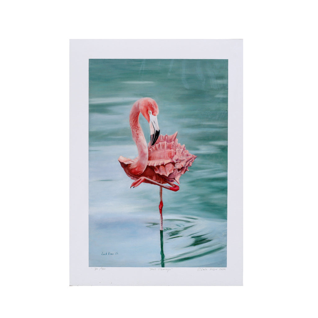 "Shell Flamingo" Print by Leah Kiser – Practical Art