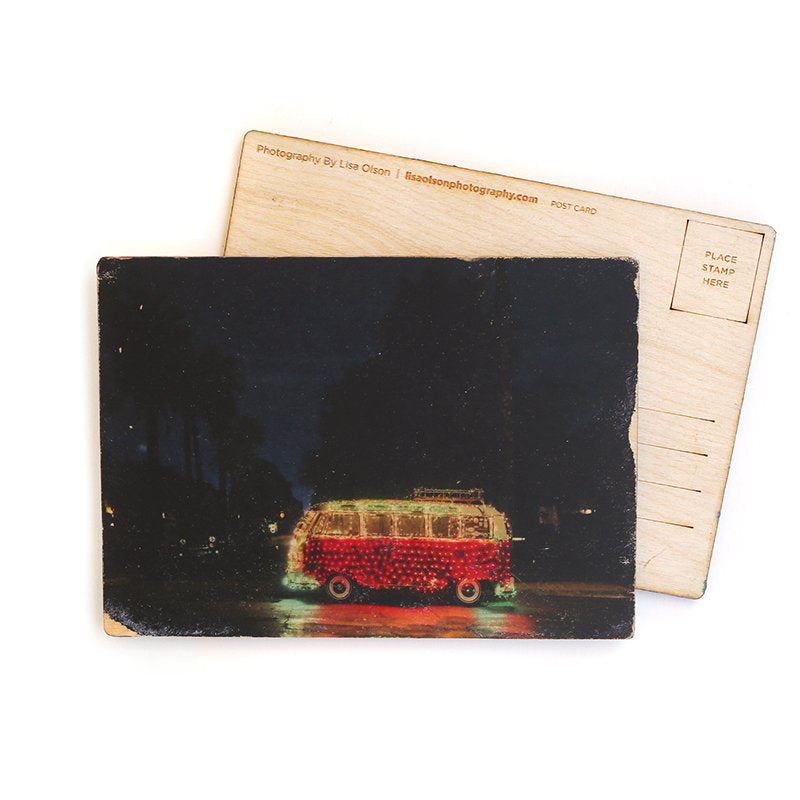 VW All Lit Up postcard by Lisa Olson – Practical Art