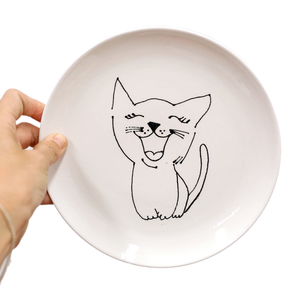 8" Kitty Cat Plate by Denise Yaghmourian – Practical Art